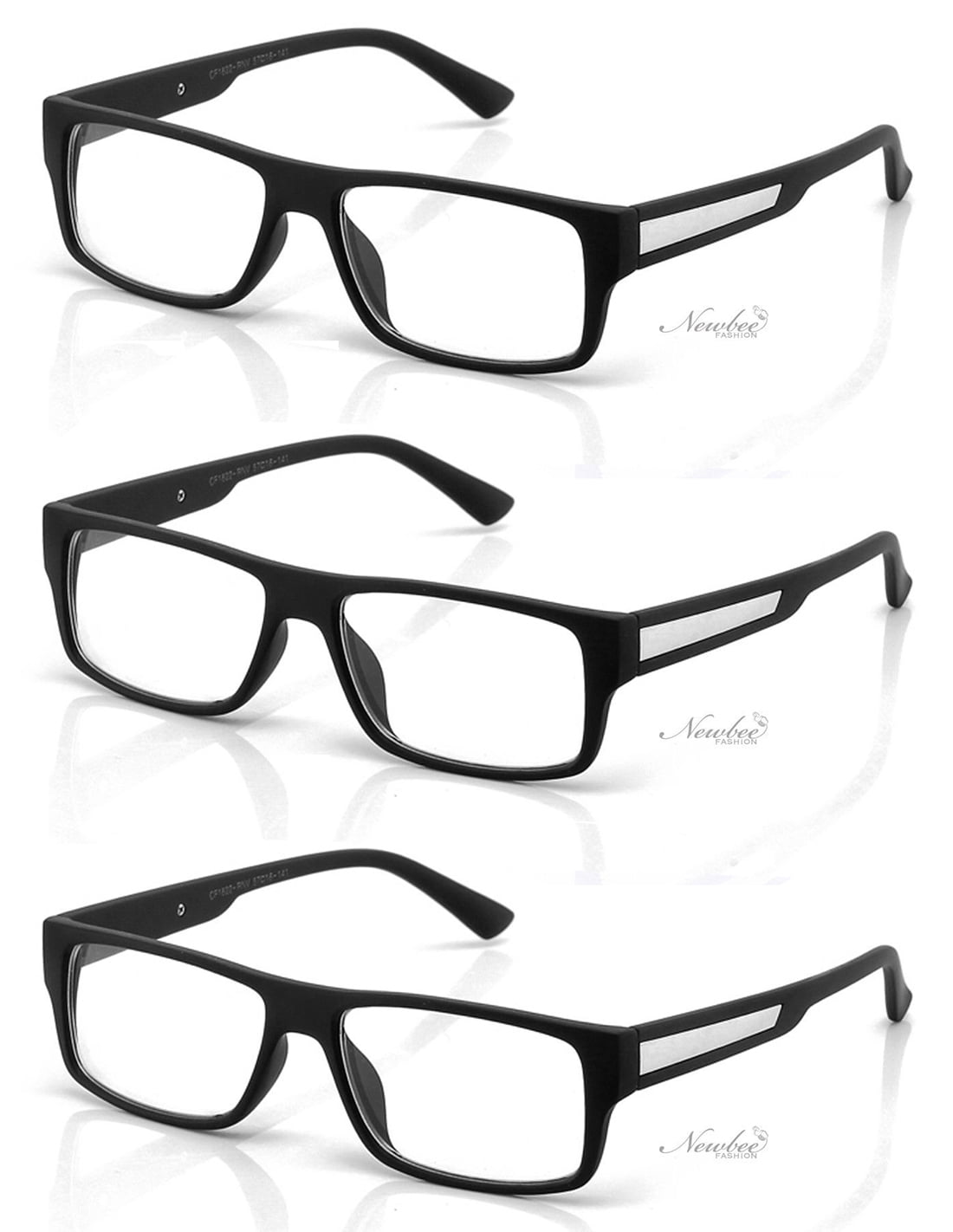 3 Pairs Classic Basic Simple Geeky Comfortable Stylish Reading Glasses ...