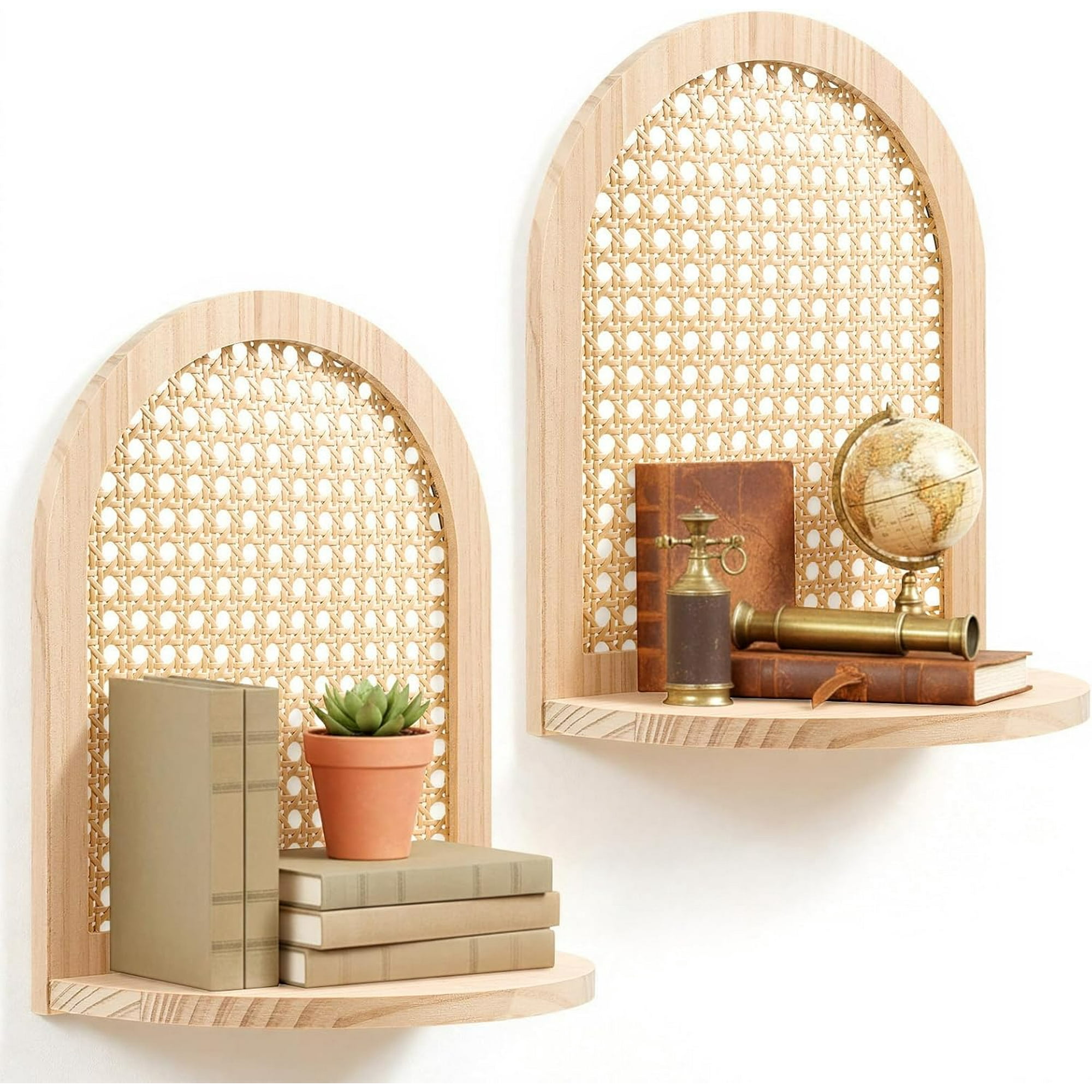 Click here for Flafree Rattan Shelf Set Of 2 Small Floating Shelf... prices