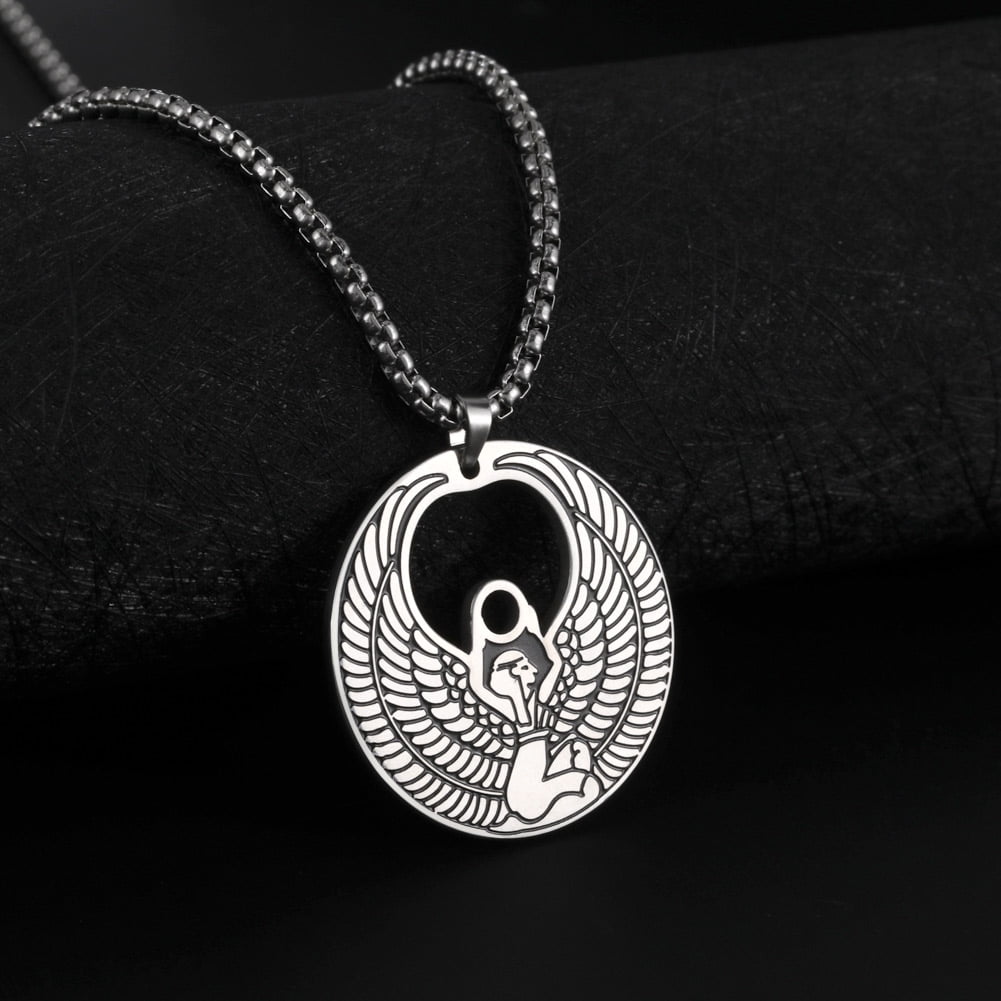 EUEAVAN Egyptian Goddess Isis Pendant Necklace Stainless Steel Box ...