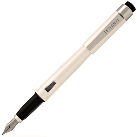 Diplomat D40901023 Magnum Pearl White Fountain Pen, Fine Nib | Walmart ...