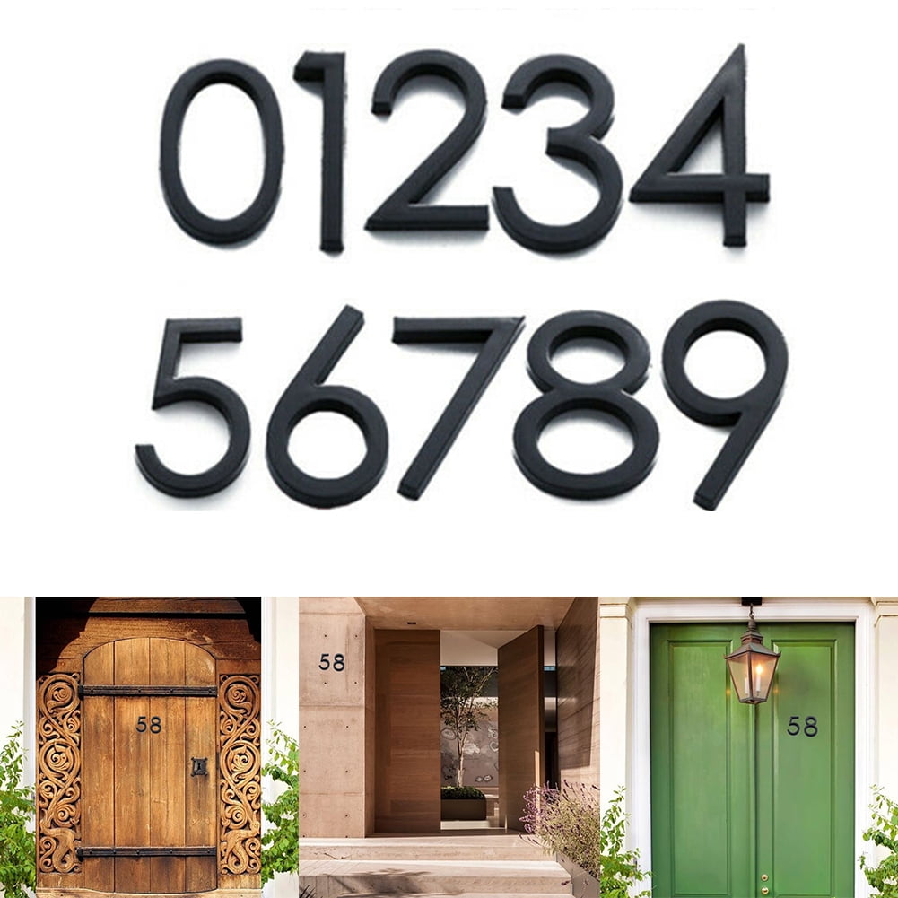 Adhesive Glossy 3D House Number Door Plate Sign Outdoor Hotel Room ...