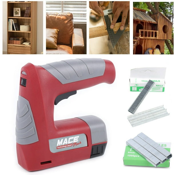 Electric Staple Nail Gun Tacker Upholstery Carpet Fabric Thin Wood ...
