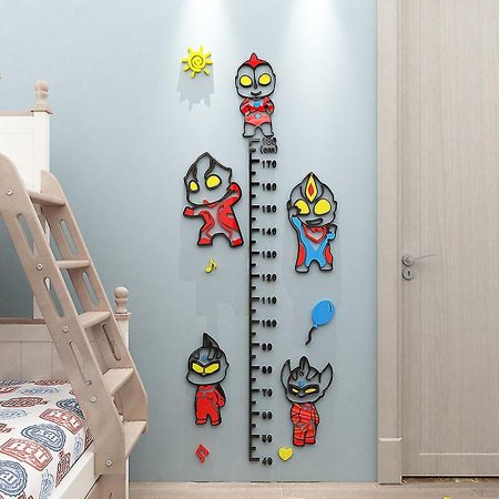 Cartoon Superhero 3d Acrylic Height Measure Wall Stickers Peel And ...