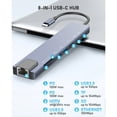 USB-C Hub Ethernet 8-in-1 Multiport Adapter with 4K HDMI, Fast Charging ...