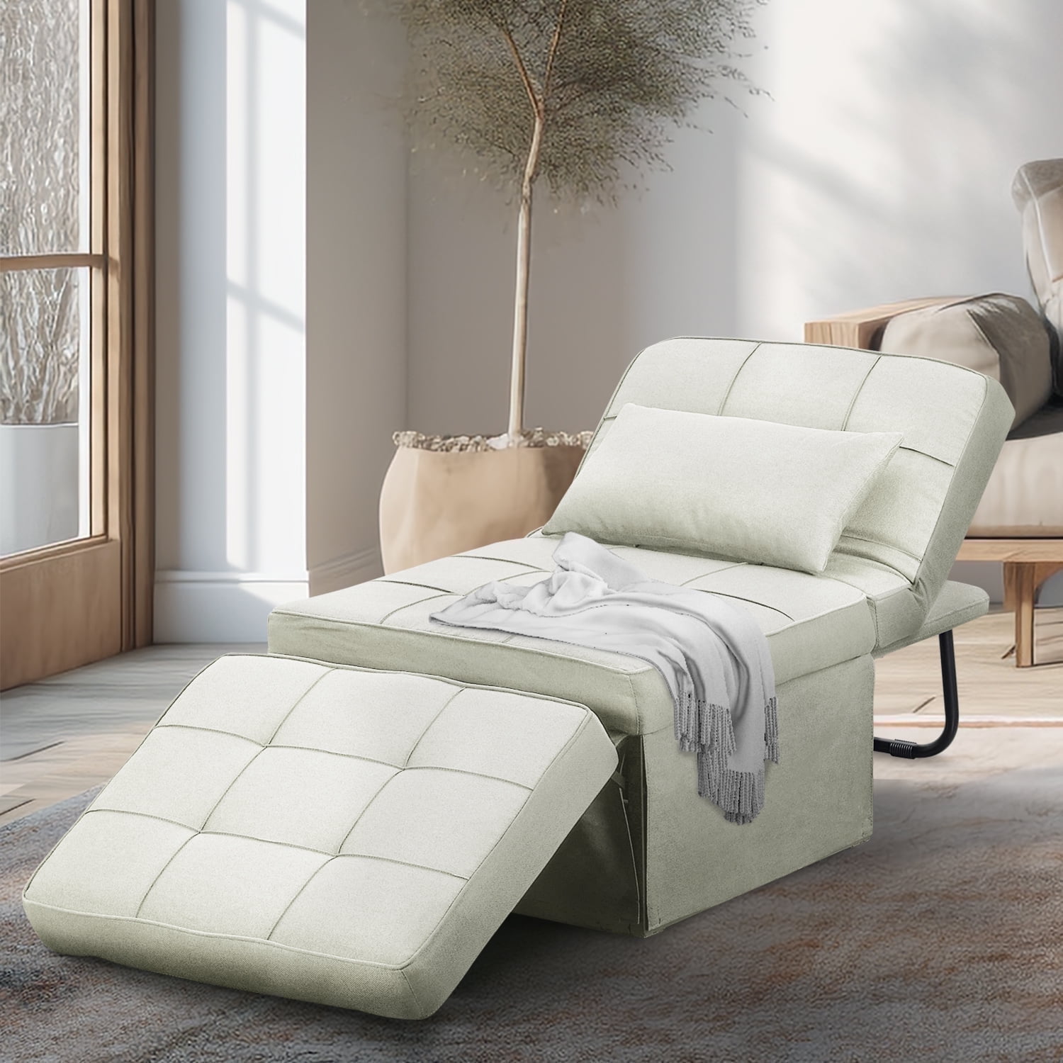 Ainfox 4 in 1 Convertible Sleeper Bed, Comfy Lounger Ainfox 4 in 1 Convertible Sleeper Bed, Comfy Lounger