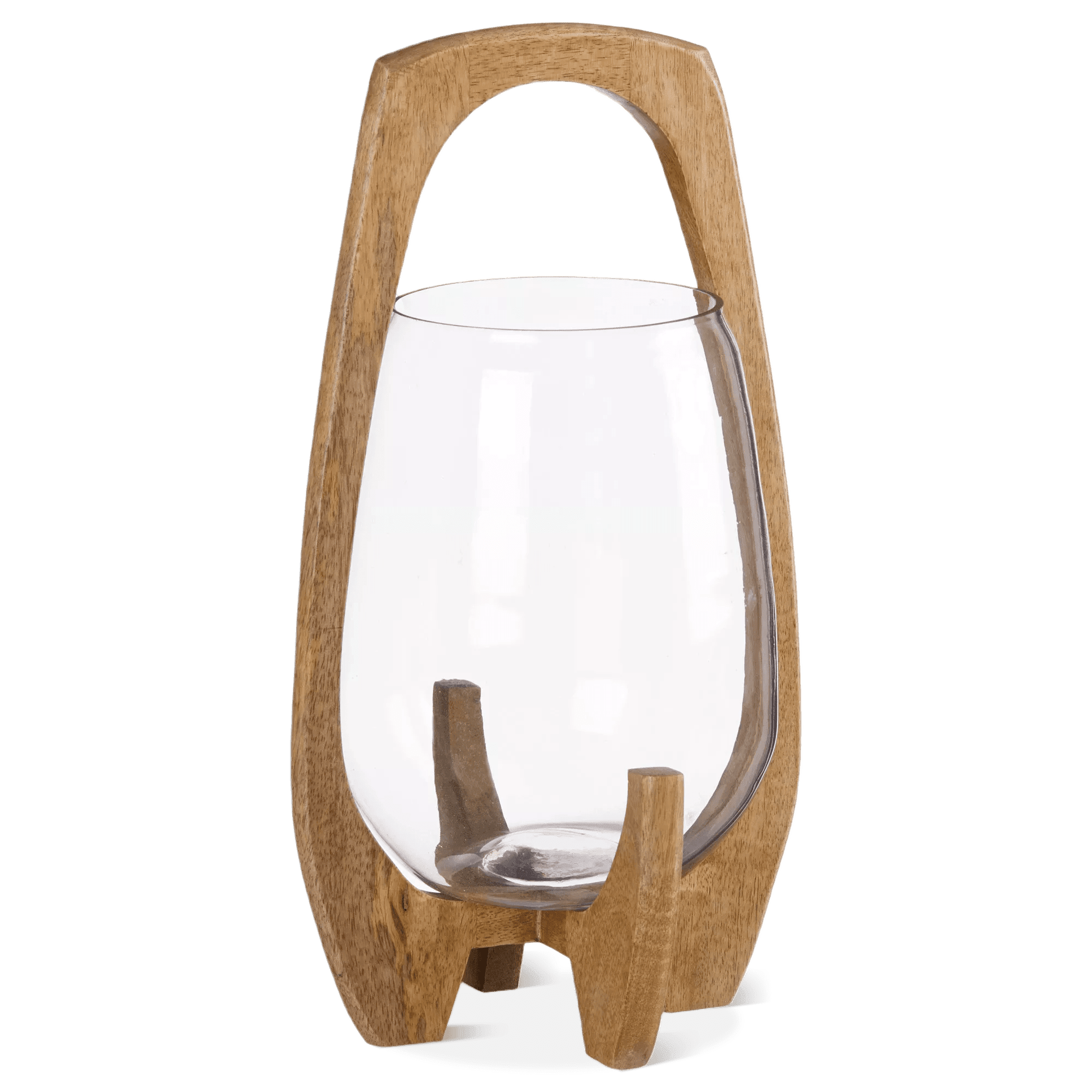 Click here for Bouclair Natural Glass Candle Holder With Wooden B... prices