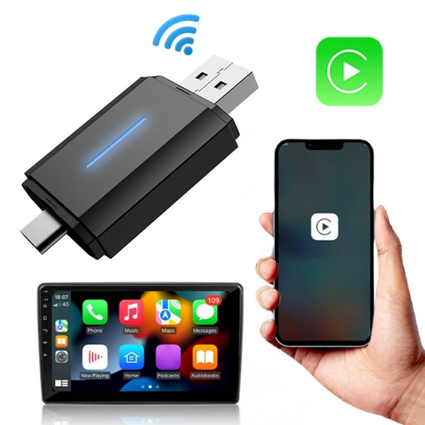2 en 1 Mini Box USB Car Dongle Inalámbrico Carplay Android Auto Adaptador | Bodega Aurrera en línea