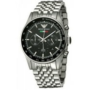 Emporio Armani AR0389 Men's Stainless Steel Chronograph Watch, Black ...