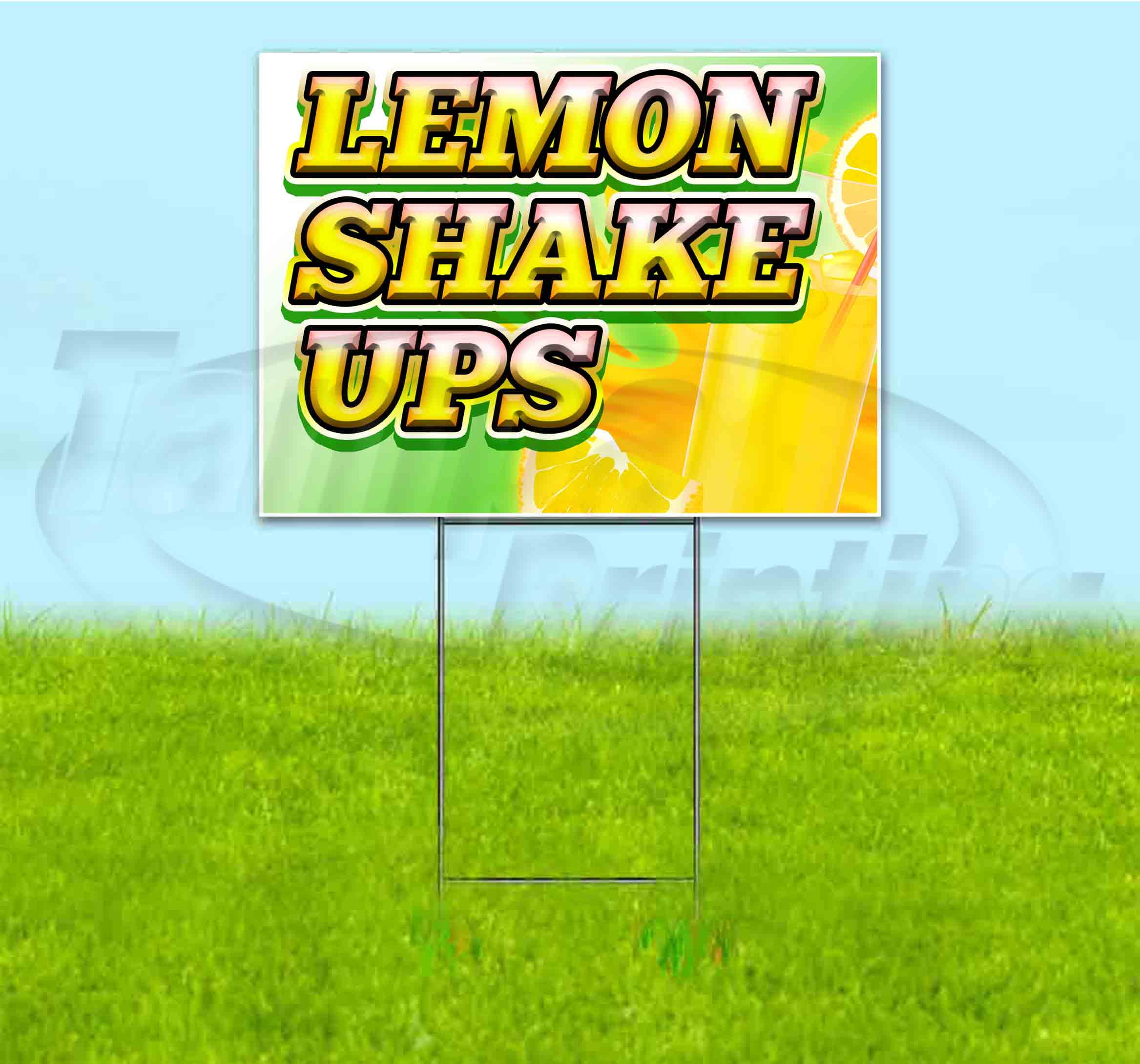 Lemon Shake Ups (18" x 24") Yard Sign, Includes Metal Step Stake ...