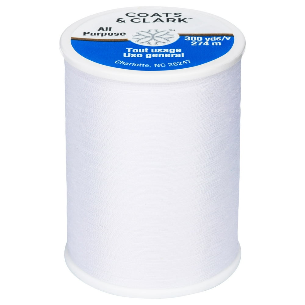 Coats & Clark All Purpose White Polyester Thread, 300 Yards - Walmart ...