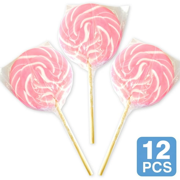 Pink Swirl 3" Lollipops (12 Count) - Walmart.com - Walmart.com