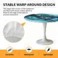 Abstract Art Marble Texture Round Fitted Tablecloth with Elastic Edge ...