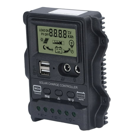 Pwm Charge Controller Dual USB Solar Charge Controller ABS LCD Display ...