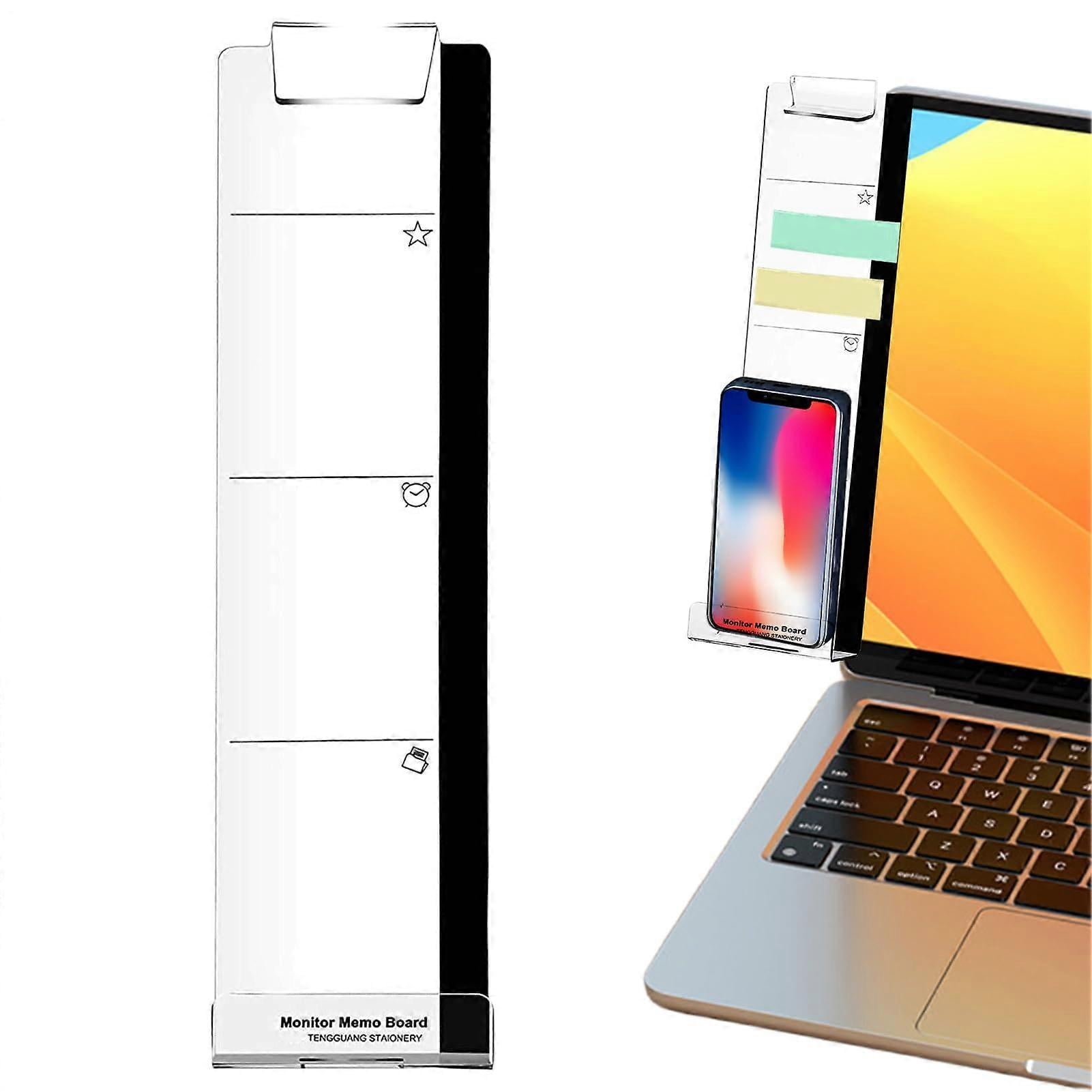 Monitor Notepad Acrylic Desktop Sticky Note Holder with Side Mount ...