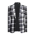 AZoiNM Men's Plaid Blazer Sport Coat, Black White Checkered Single ...
