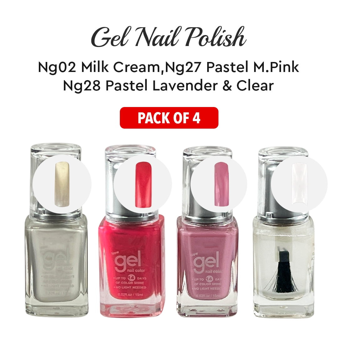 Ebo Gel Nail Polish Long Lasting Gel Set 4 color Pastel M Pink,Pastel ...
