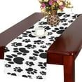 MYPOP Dog Paw Footprints Table Runner Home Decor 14x72 Inch, Black and ...