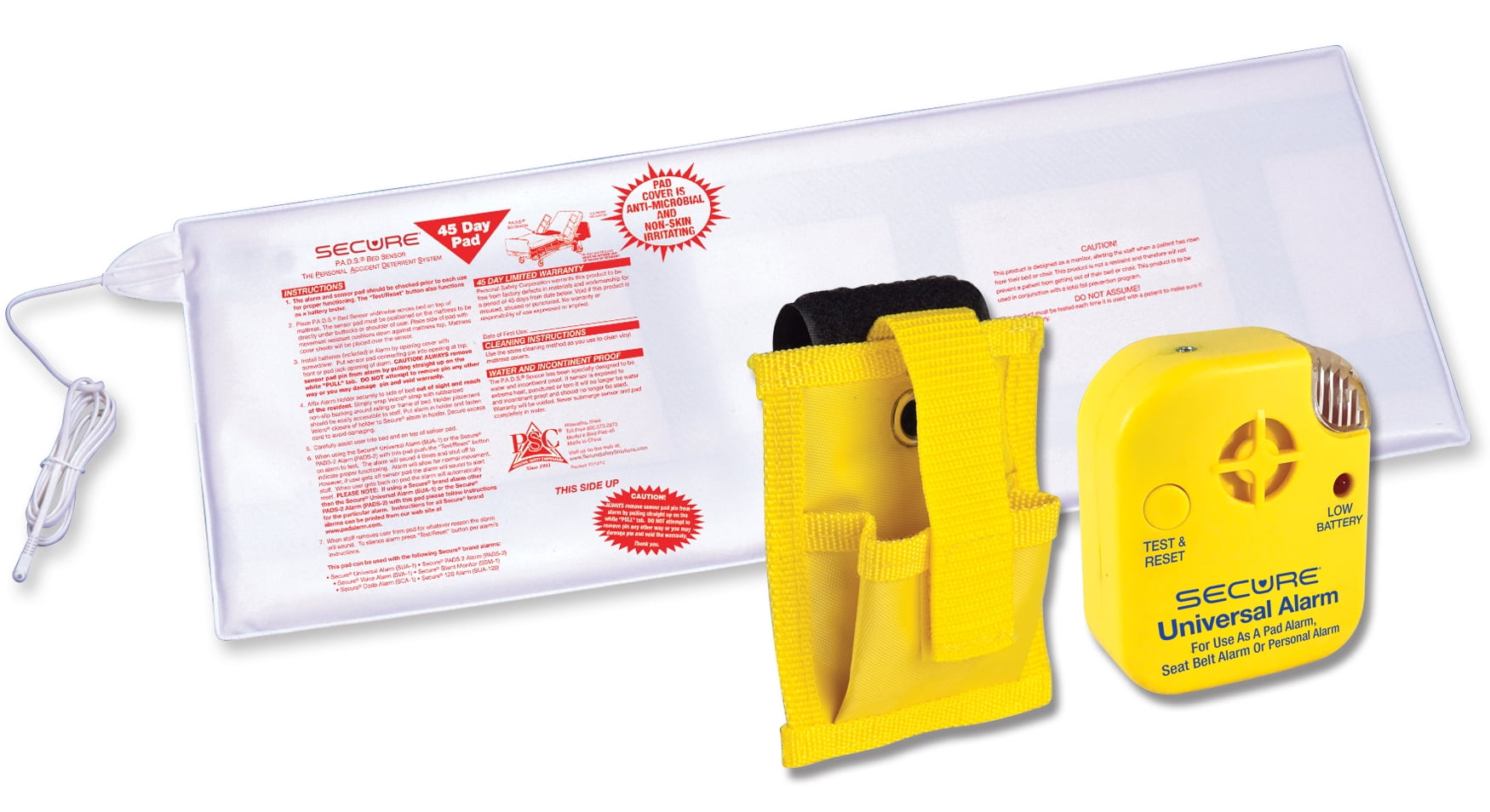 Secure 45BSET-1Y Bed Exit Alarm Set for Fall and Wandering Prevention ...