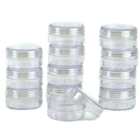 Storage Round Clear Container with Screw Lids For Small Items Organizer ...