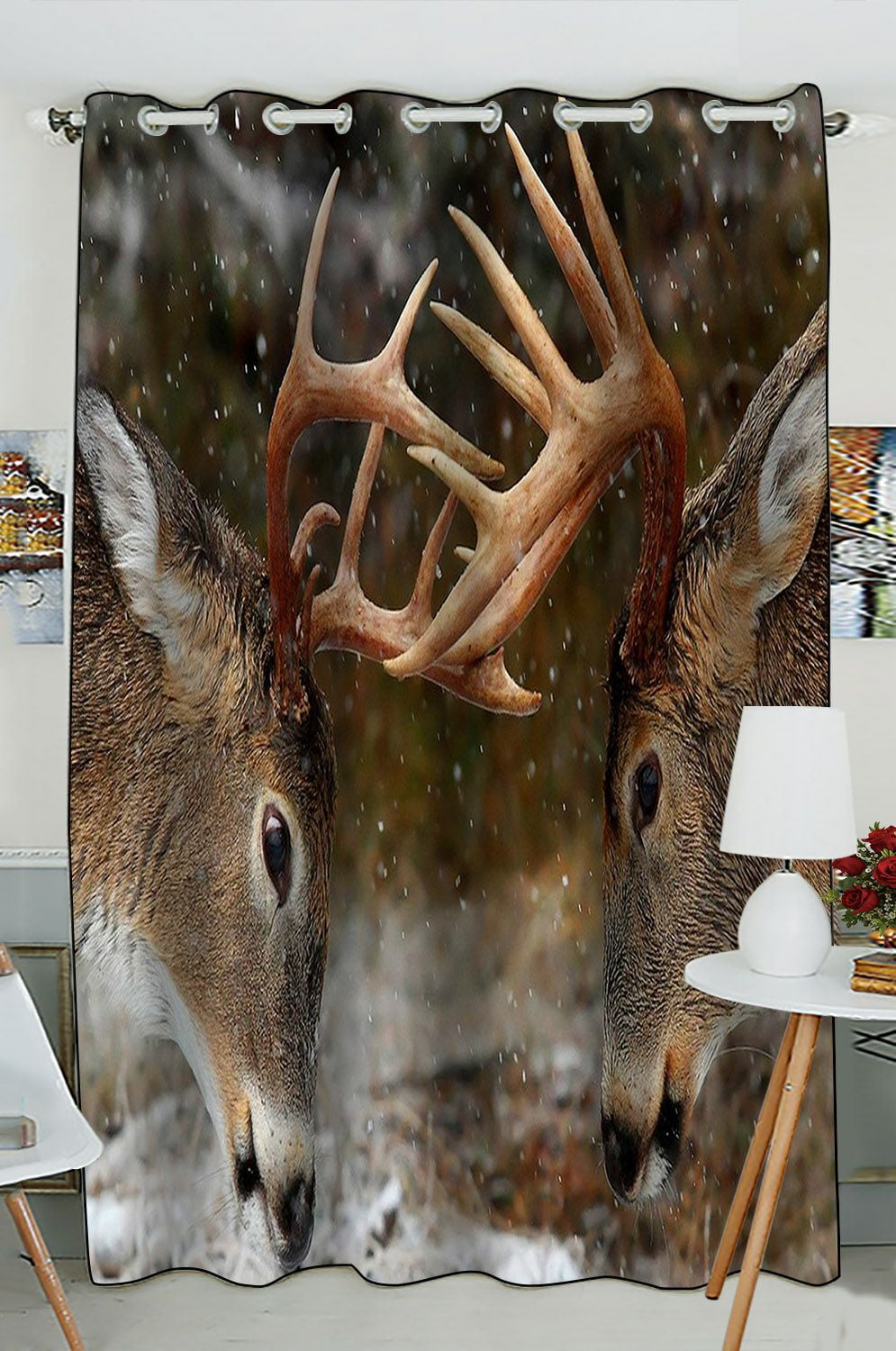 ZKGK Deer Window Curtain Drapery/Panels/Treatment For Living Room ...