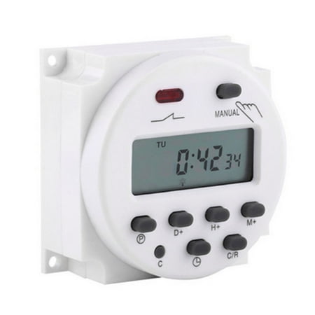 MYG Digital Timers DC/AC 12V 16A LCD Display Programmable Timer Switch ...