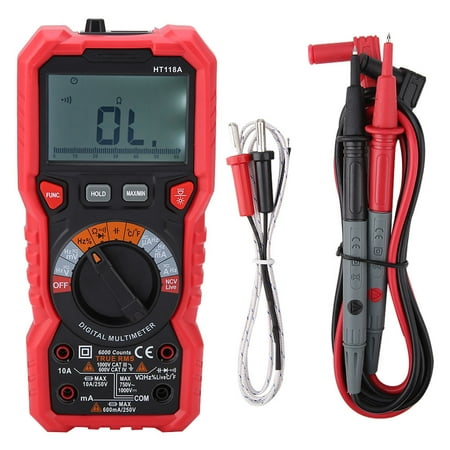 HT118A Handheld Digital Multimeter AC/DC Volt Amp Ohm Capacitance Hz ...