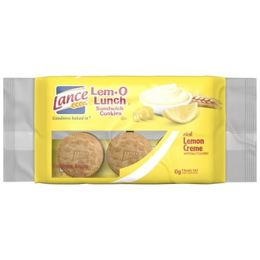 Lance Nekot Lemon Creme Sandwich Cookies, 8 Single-Serve Packs, 6 ...