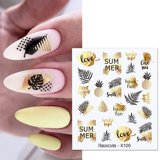 Demete Non-Fading Nail Decals Romantic 3D Effects Creative Leaves ...