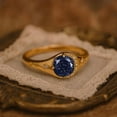 Blue Sandstone & Diamond Engagement Ring, Moon Crescent Wedding Ring ...