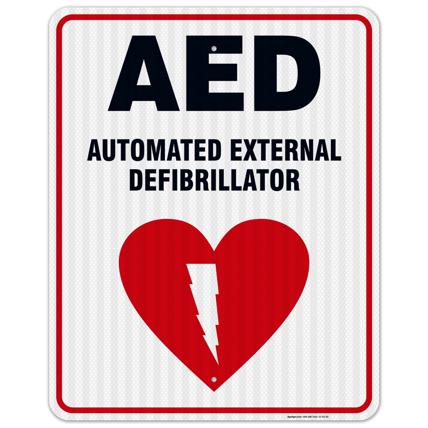 AED Sign, Automated External Defibrillator Sign, - Walmart.com