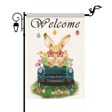 Toland Home Garden Long Eared Bunny Eggs Easter Flag Double Sided 12x18 ...