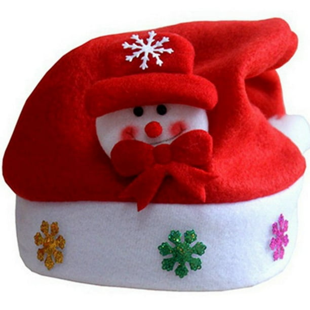 LED Light Up Hat Flannel Christmas Cap,with Cute Santa Snowmen Reindeer ...