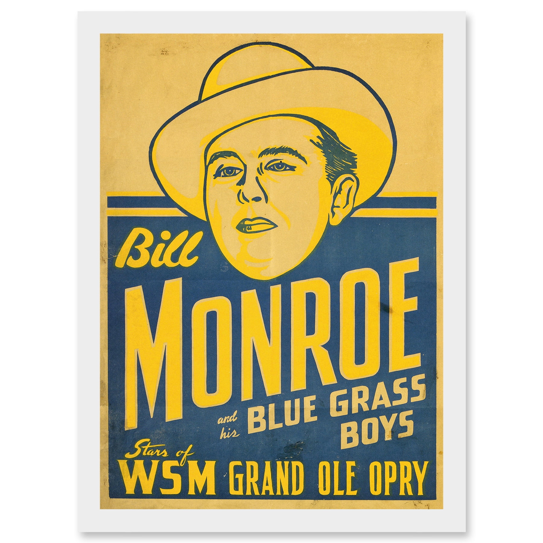 Music Bill Monroe Blue Grass Boys Grand Ole Opry Artwork Framed Wall ...