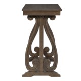 48" Console Table, Rustic Vintage Side Table with Open Shelf, Curved ...