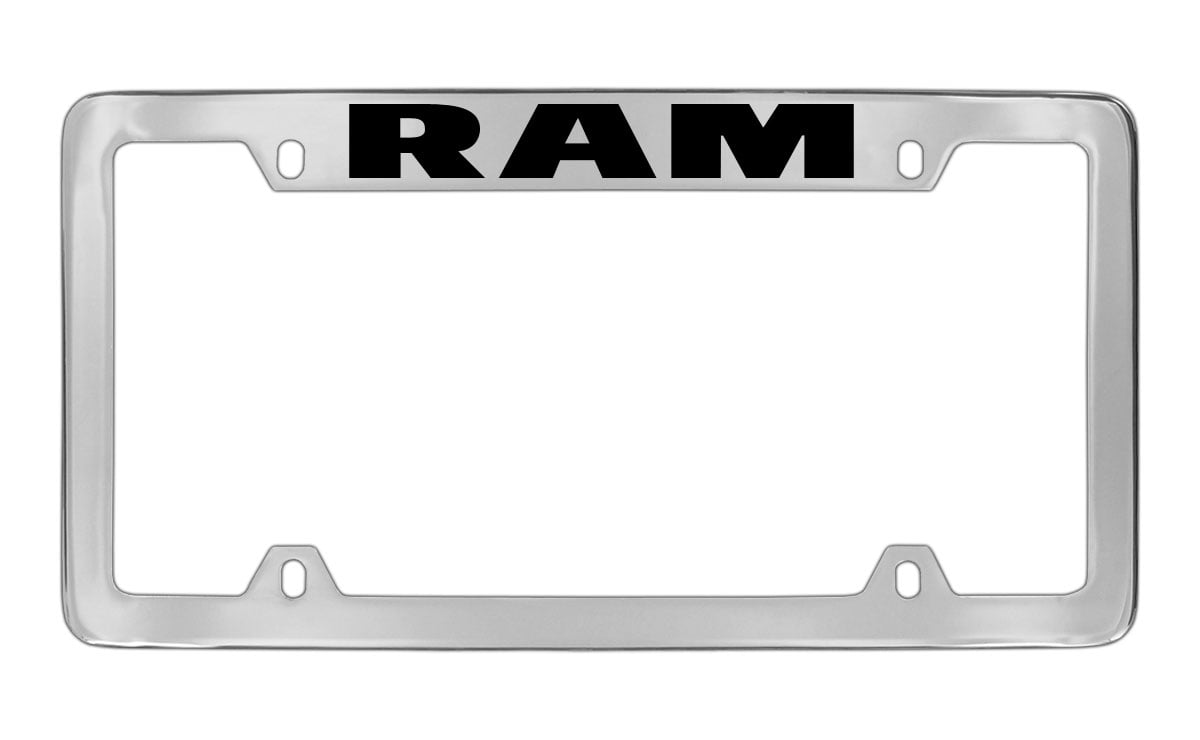 Dodge Ram Chrome Plated Metal Top Engraved License Plate Frame Holder ...