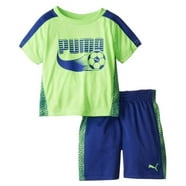 PUMA Baby Boy's Clothing Set Infant-Grey Heather/Safety Yellow-12 ...