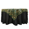 Efavormart 72"x72" Hunter Emerald Green Gold Wave Embroidered Sequin ...