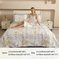 Smuge 3 Pcs Floral Bedding Comforter Set Yellow Flower King Size Bed in a Bag Fitted Pillowcases ...