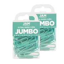 JAM Paper Jumbo Paper Clips, Teal Blue, 1 inch, 75/Pack - Walmart.com