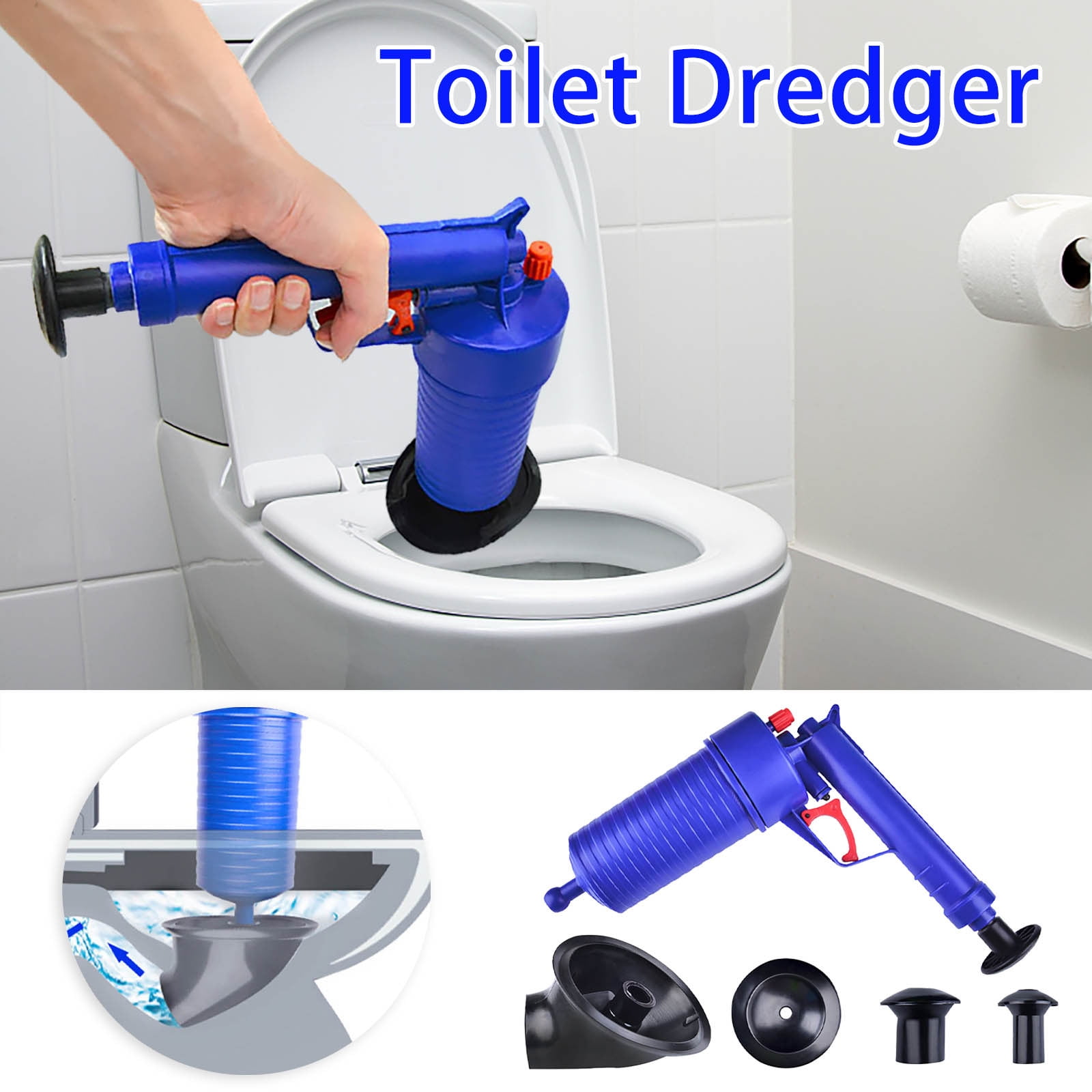 RnemiTe-amo Deals！High Pressure Pipe Plunger Cleaner Sewer Pool Pipe ...