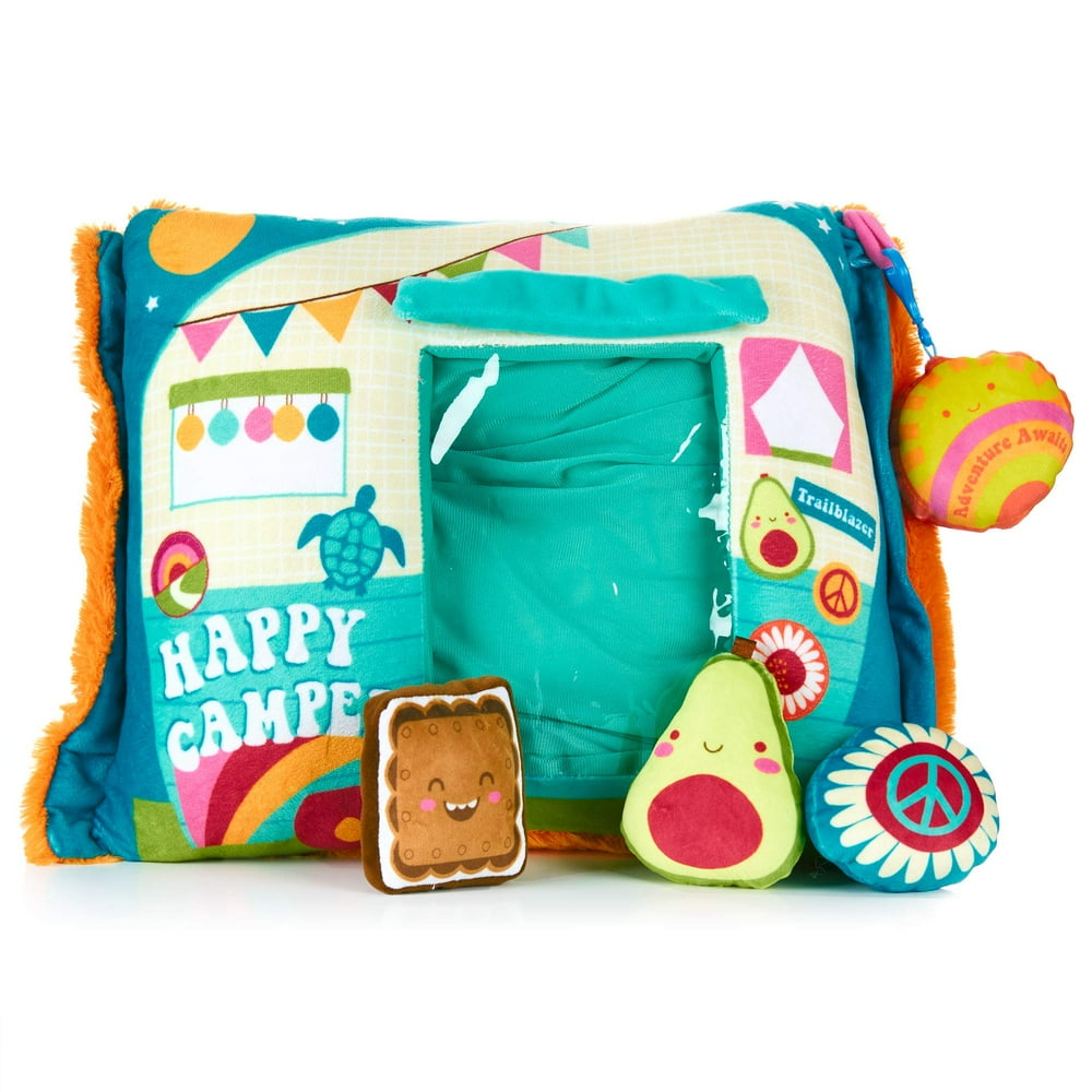 Cuddle Pal 16â Happy Camper Pillow with Three Plush Toys and Clip On ...