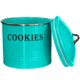 Blue Donuts Tin, Turquoise Cookie Jar - Walmart.com