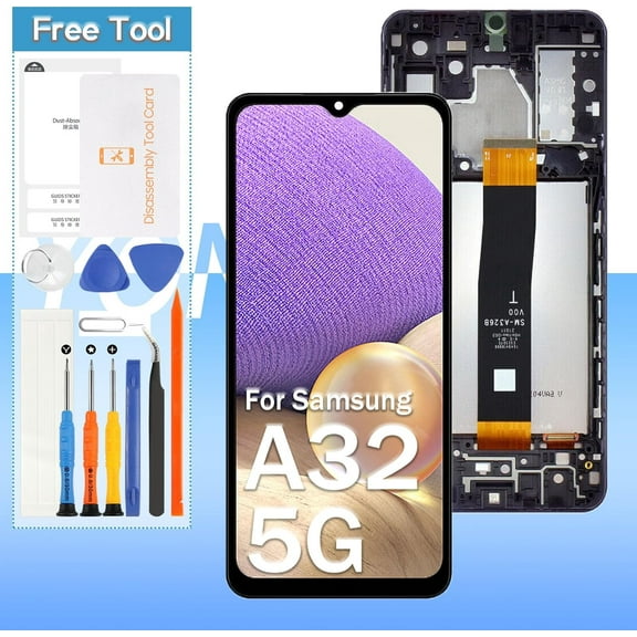 for Samsung Galaxy A32 5G Screen Replacement kit, LCD Display A32 5G with Frame Touch Digitizer ...