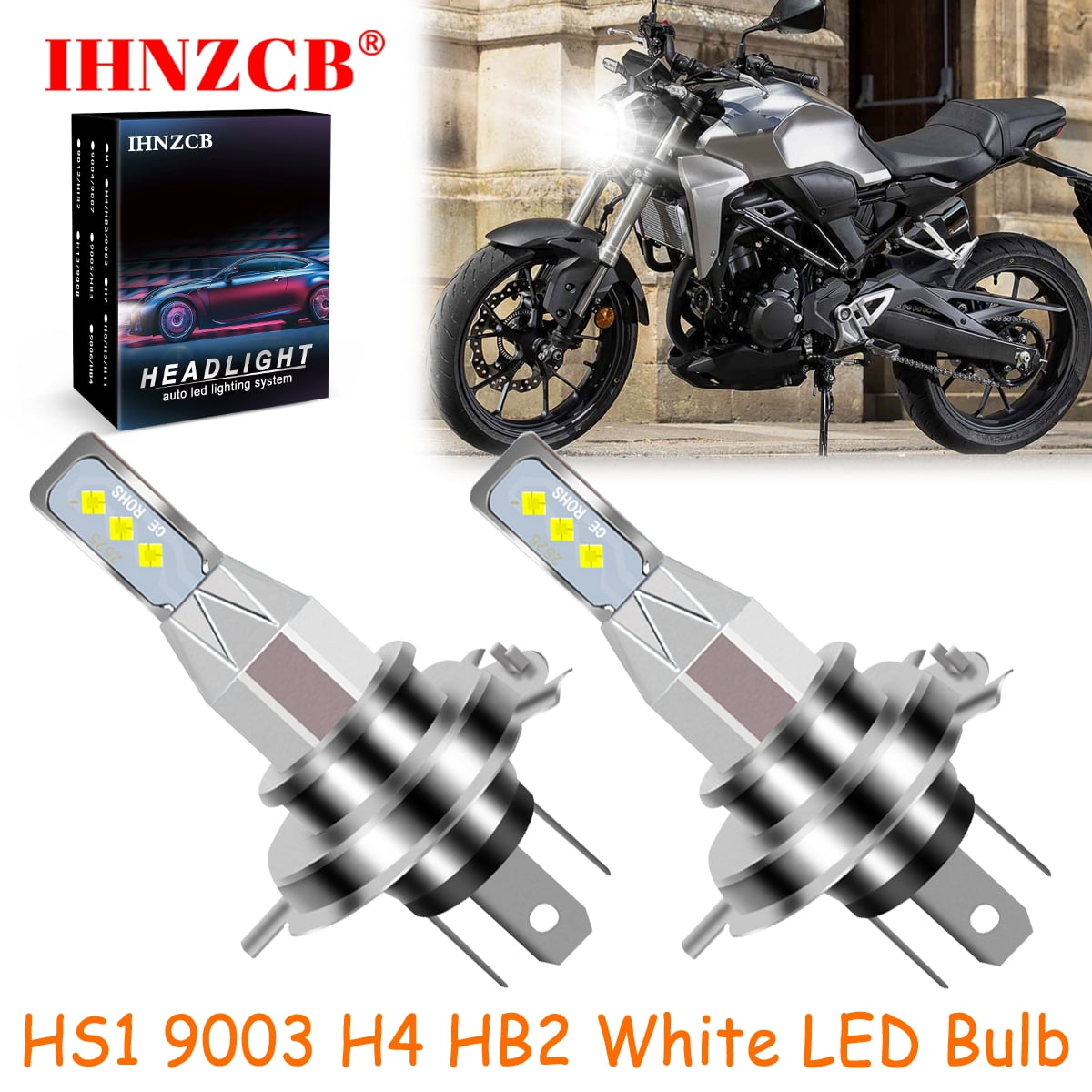 IHNZCB for Honda CB300F 2015-2017 2X HS1 9003 H4 HB2 LED Headlights ...
