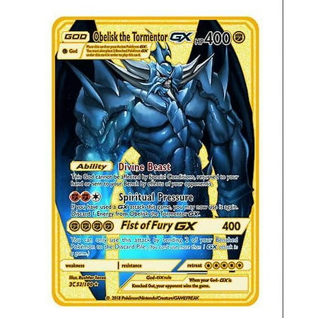 Obelisk The Tormentor Vmax Metal Gold Plated Card, Charizard Vmax Dx Gx ...