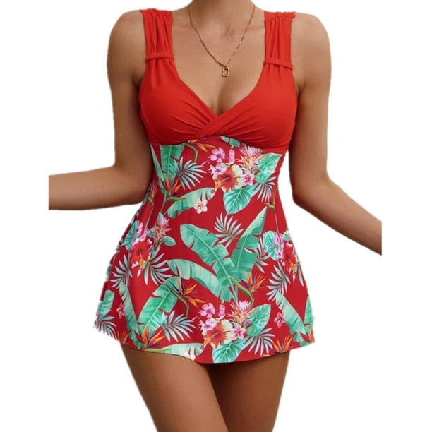 Beadeez Women Plus Size Tankini Swimsuits Two Piece Tummy Control ...