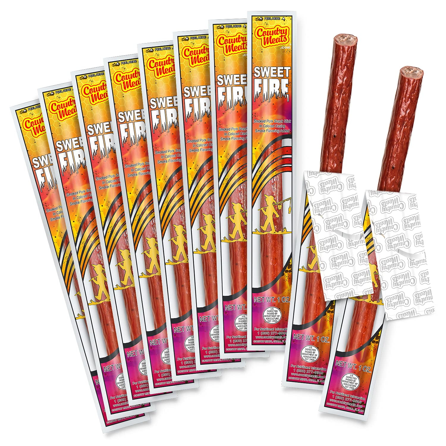 Country Meats High Protein Keto Friendly Meat Sticks (10 Sticks, Sweet ...