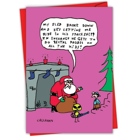 John Callahan's Santa and Alien Exchange - Humorous Merry Christmas ...