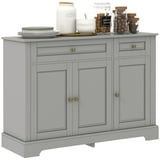 HOMCOM Gray Sideboard Buffet with 2 Drawers, Dining and Kitchen Storage ...