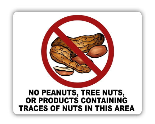 No Nuts in this Area - 15" Vinyl Sticker Waterproof Decal - Walmart.com